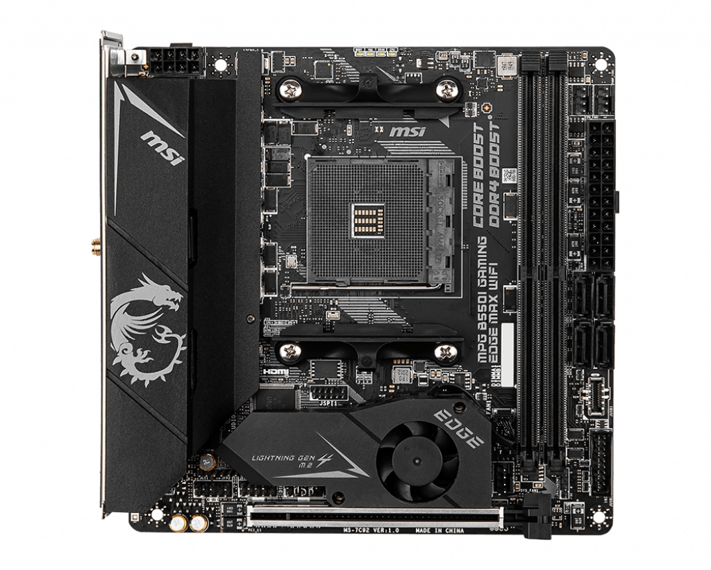 MSI Mini-ITX, AMD B550 chipset, Socket AM4, 2xDDR4 DIMM slots, 7.1ch ...
