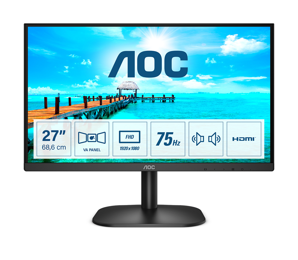 AOC B2 Screen size (inch) 27, Panel resolution 1920x1080, Refresh rate ...