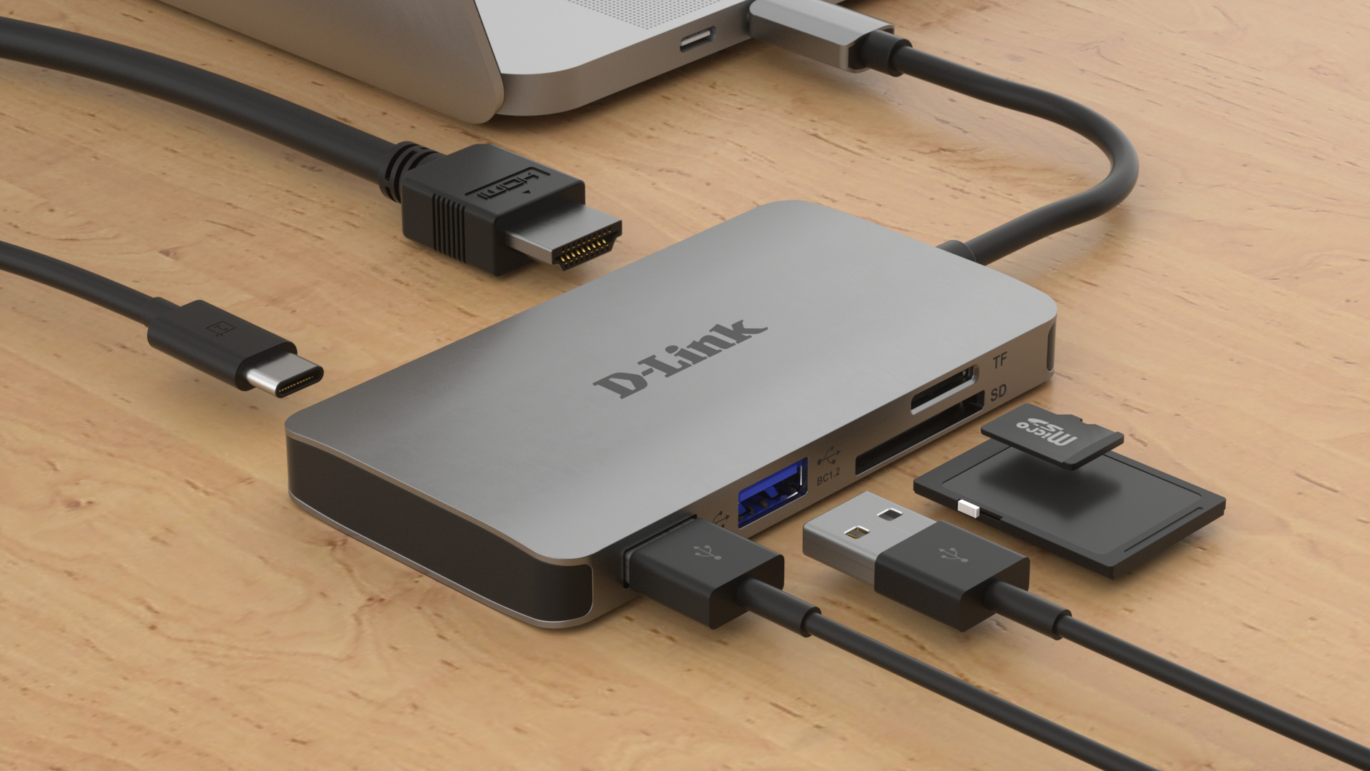 D-Link 6‑in‑1 USB‑C‑hub met HDMI/kaartlezer/stroomvoorziening (DUB-M610 ... D-Link 6‑in‑1 USB‑C‑hub met HDMI/kaartlezer/stroomvoorziening (DUB-M610 ...