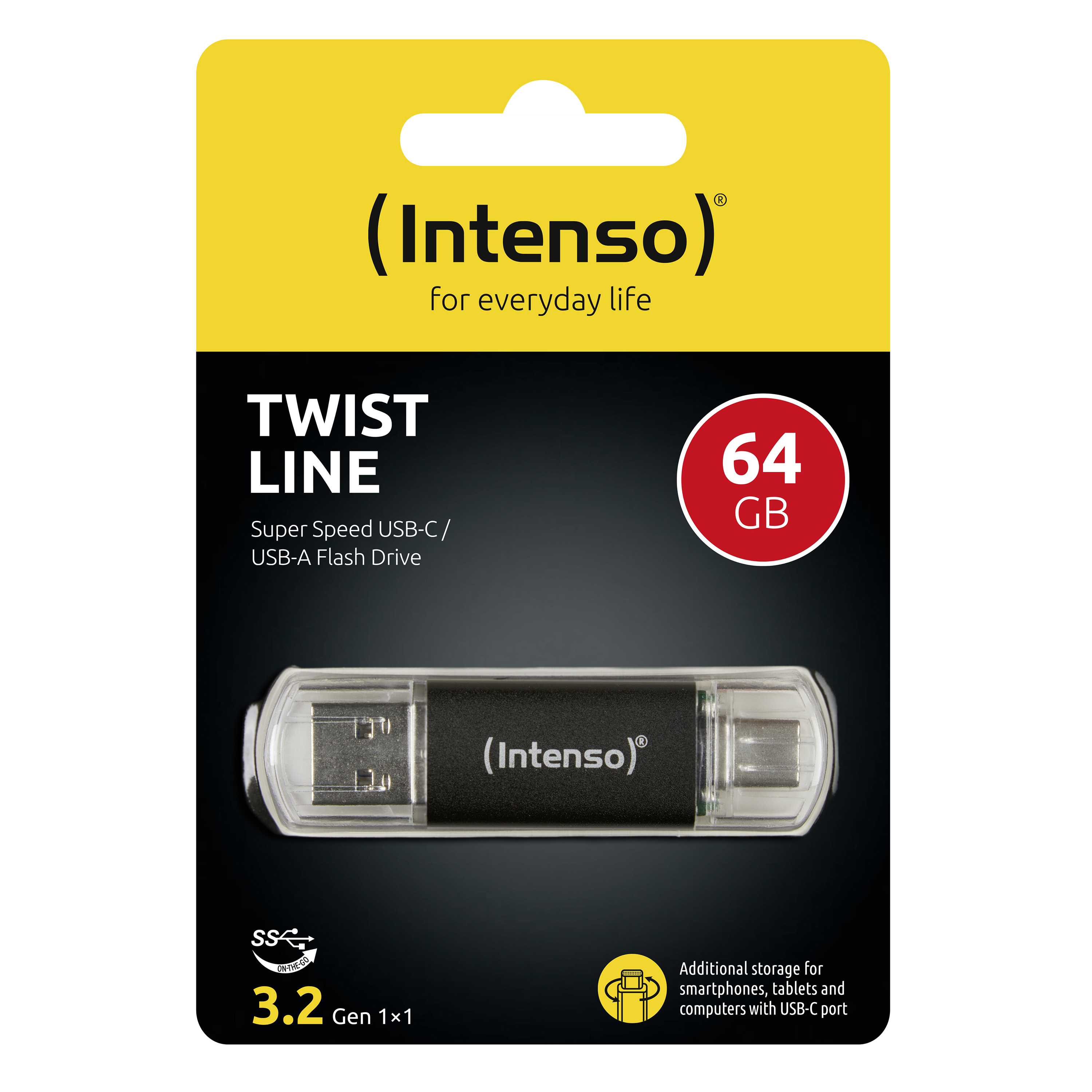 Intenso 64GB Twist Line - USB 3.2 Gen 1x1, USB-C & USB-A, 70 MB/s ...